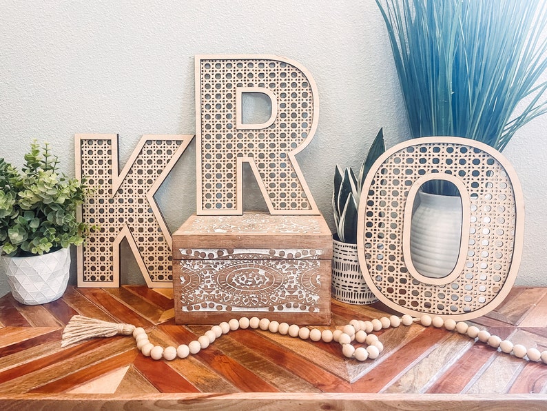 Rattan Letter Rattan Initial Rattan Nursery Decor Boho - Etsy