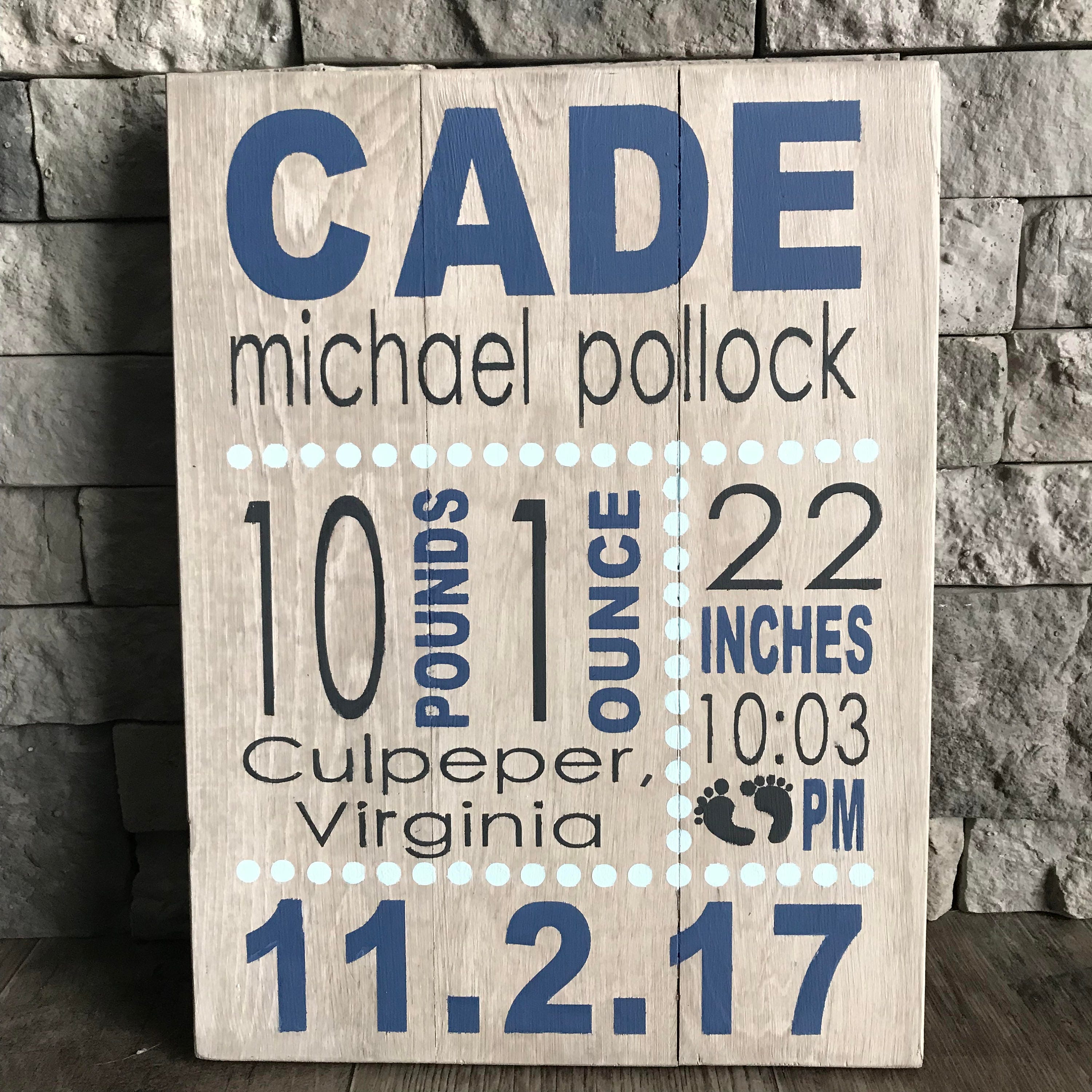 Birth Stats Wood Sign Birth Announcement Sign Baby Wooden | Etsy