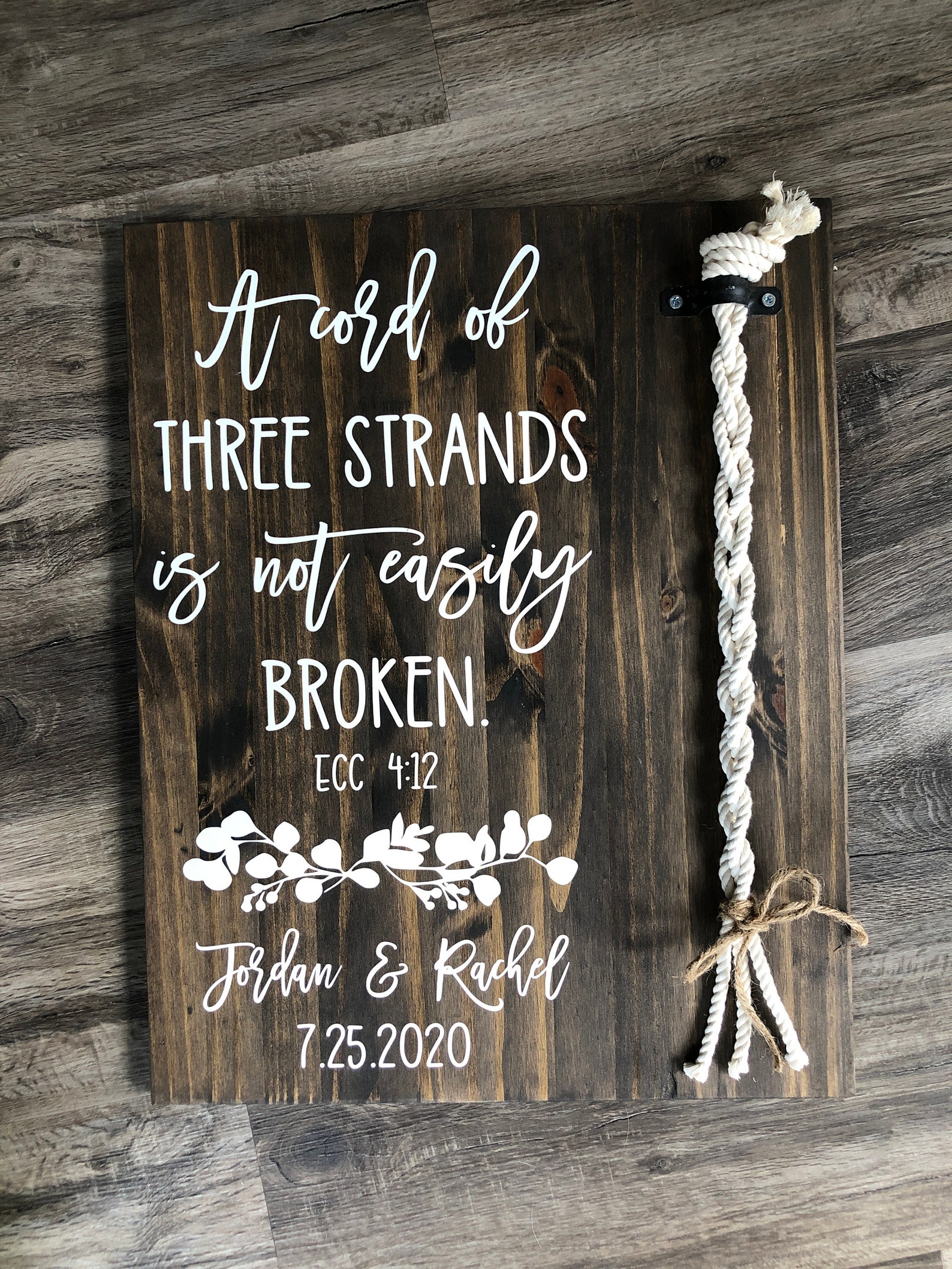 A Cord of Three Strands Sign, A Cord of 3 Strands, Ecclesiastes 4:9-12 ...