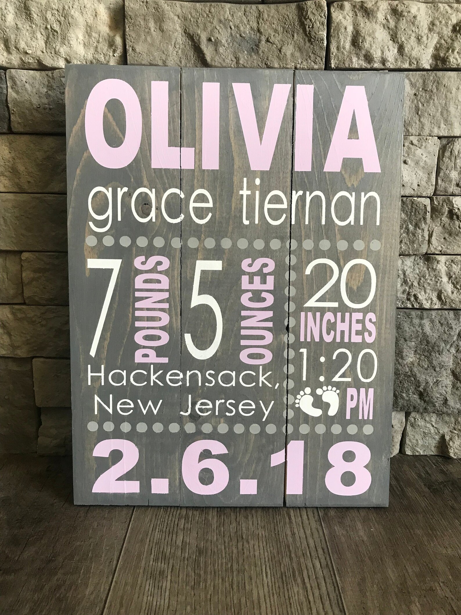 Birth Stats Wood Sign Birth Announcement Sign Baby Wooden - Etsy