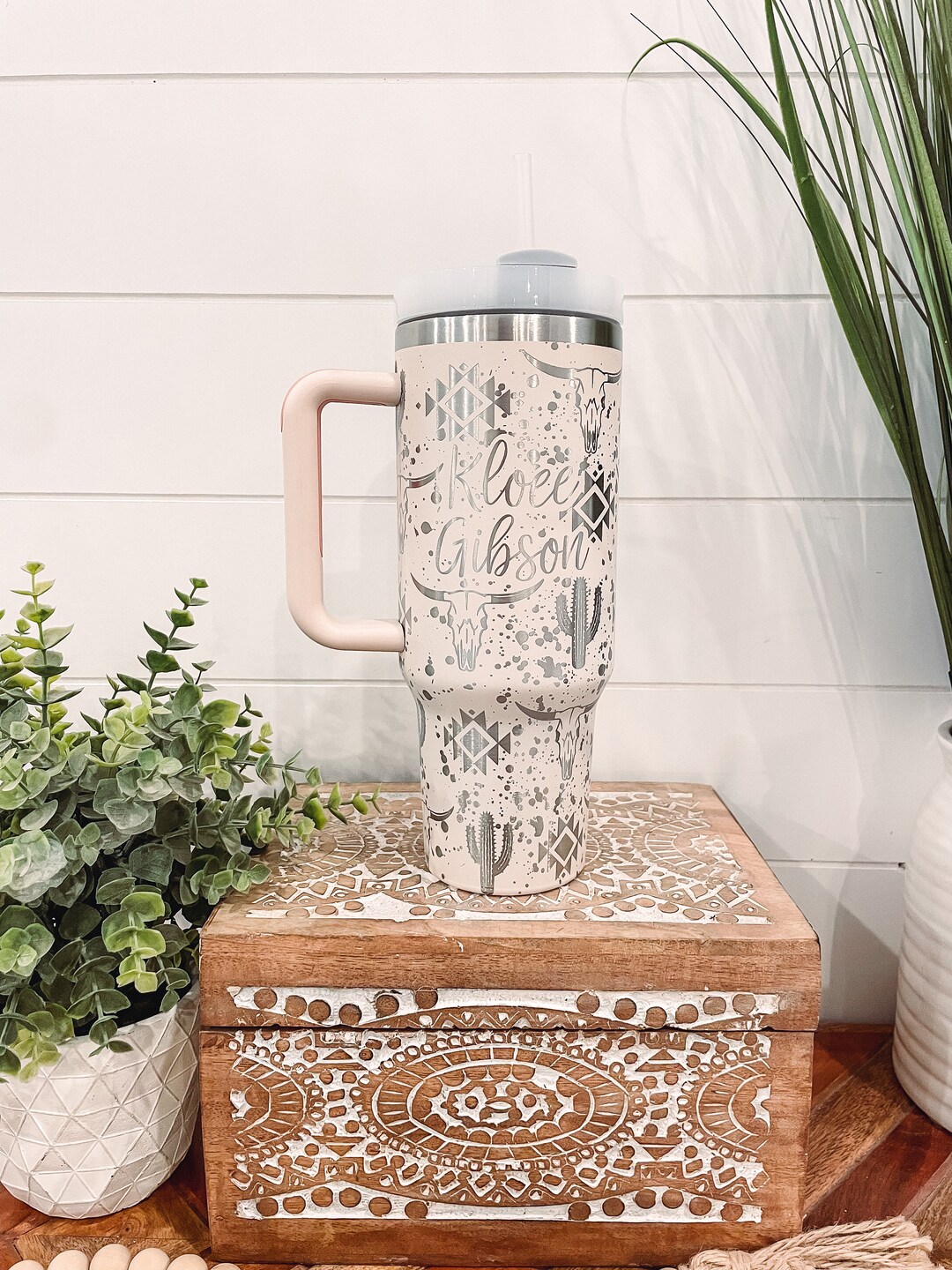 Paint Splatter Western 40oz Tumbler, Travel Mug, Engraved Tumbler ...