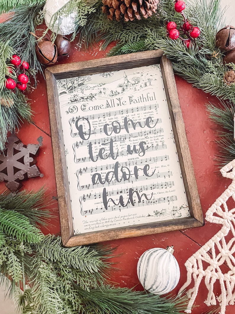 Various Christmas Songs Framed Sign Christmas Hymn Sign - Etsy