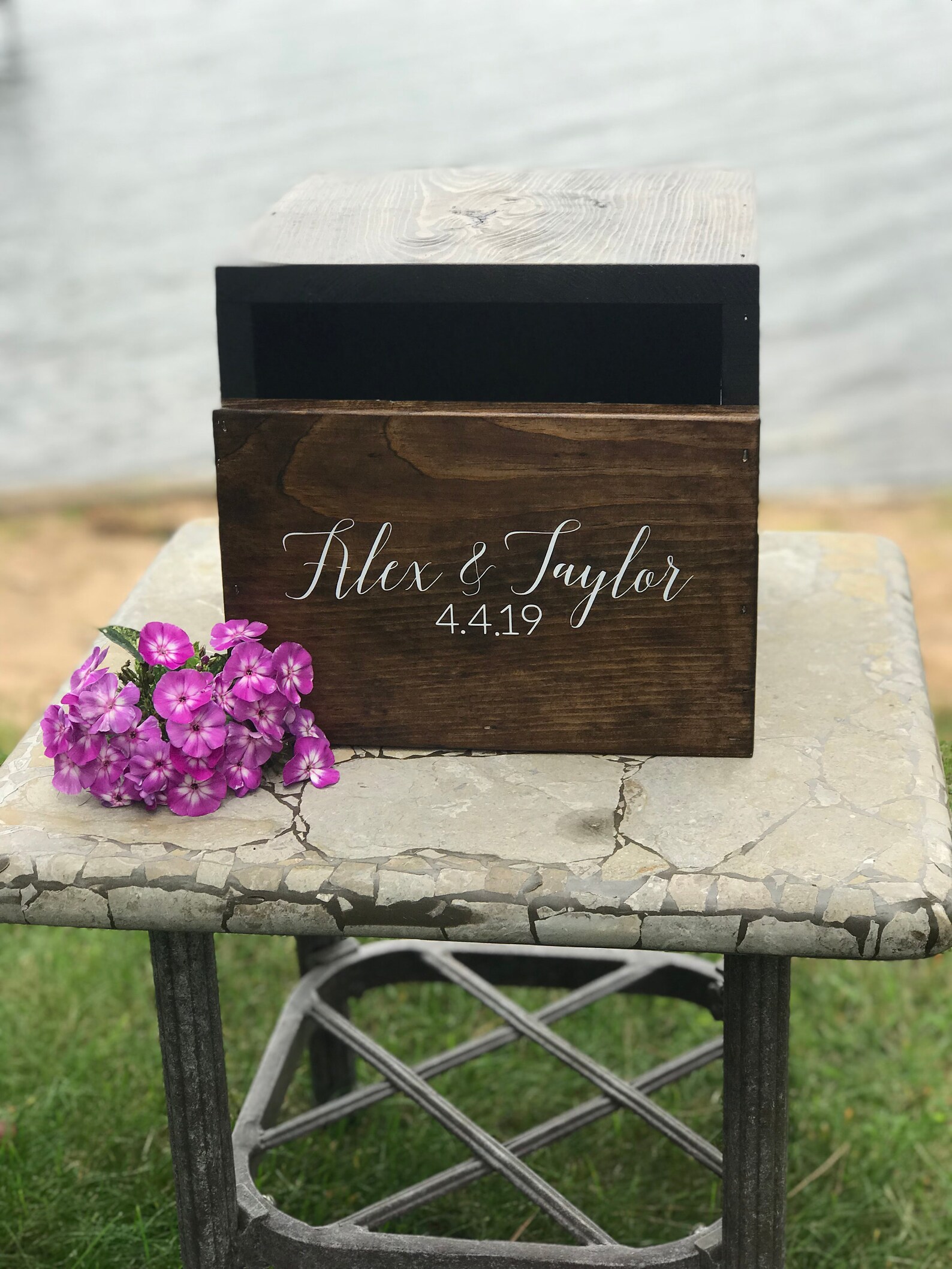 Wooden Card Box Custom Rustic Wedding Box Wooden Card Box - Etsy