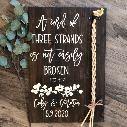 A Cord of Three Strands Sign A Cord of 3 Strands - Etsy