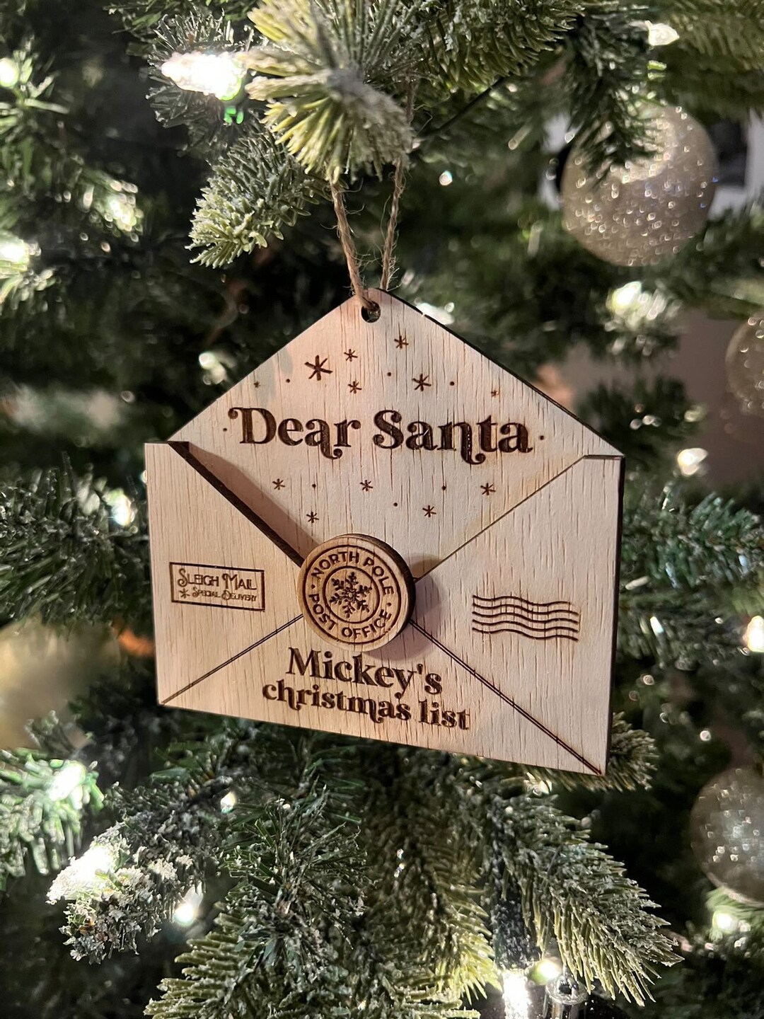 Letter to Santa Envelope Ornament, Children's Christmas Ornament ...