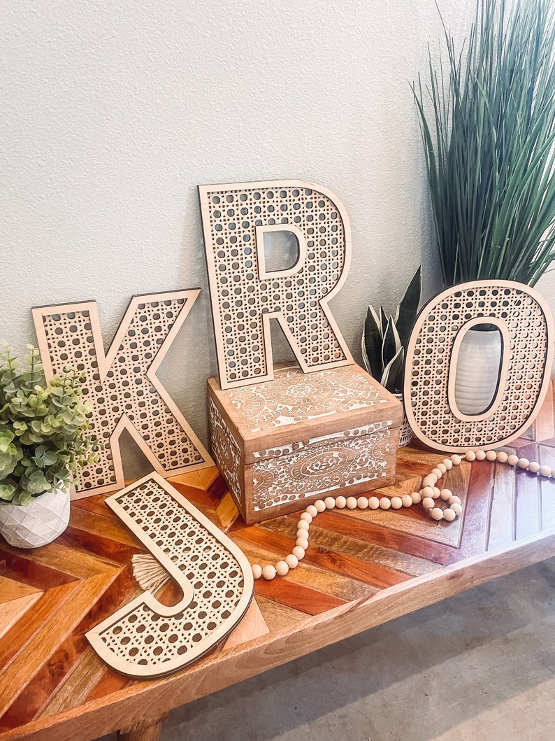 Rattan Letter Rattan Initial Rattan Nursery Decor Boho - Etsy