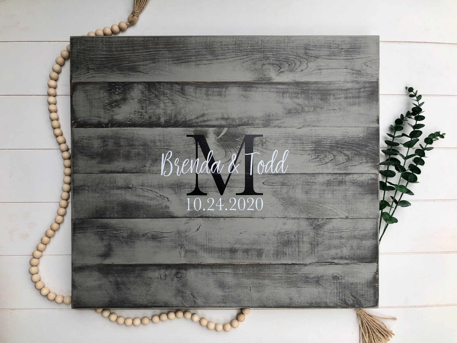 Wedding Guest Book Sign, Monogram Guestbook, Guest Book, Wooden Guest ...