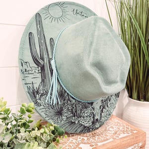 Desert Burned Hat, Desert Theme Hat, Desert Hat, Arrow Crown Desert Hat ...
