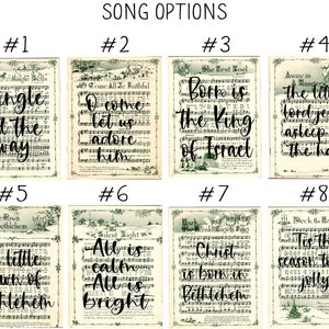 Various Christmas Songs Framed Sign, Christmas Hymn Sign, Vintage ...