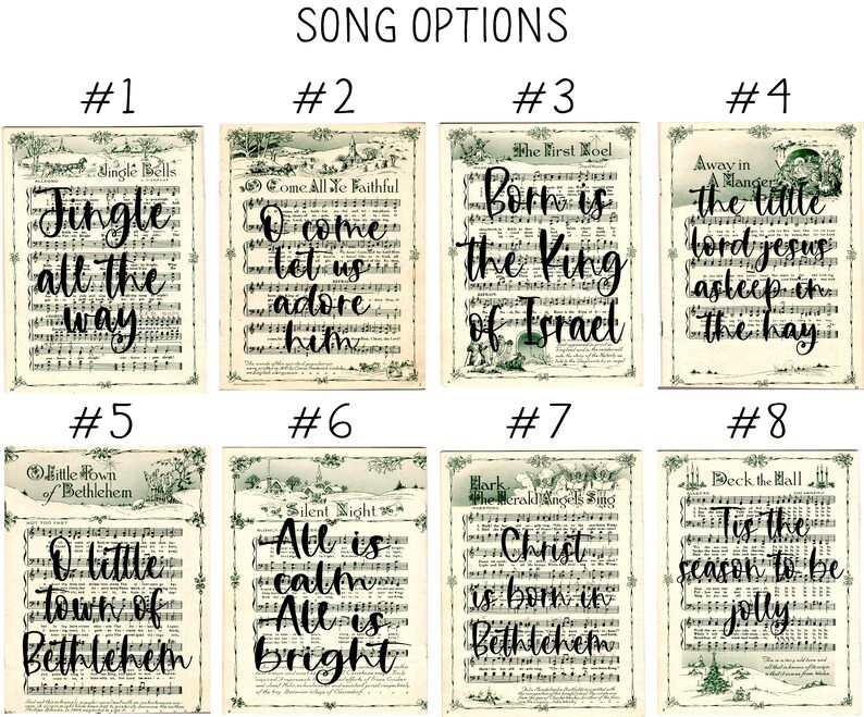 Various Christmas Songs Framed Sign Christmas Hymn Sign - Etsy