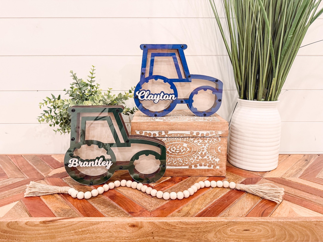 Tractor Piggy Bank, Tractor Coin Bank, Farm Theme Gift, Farm Themed ...