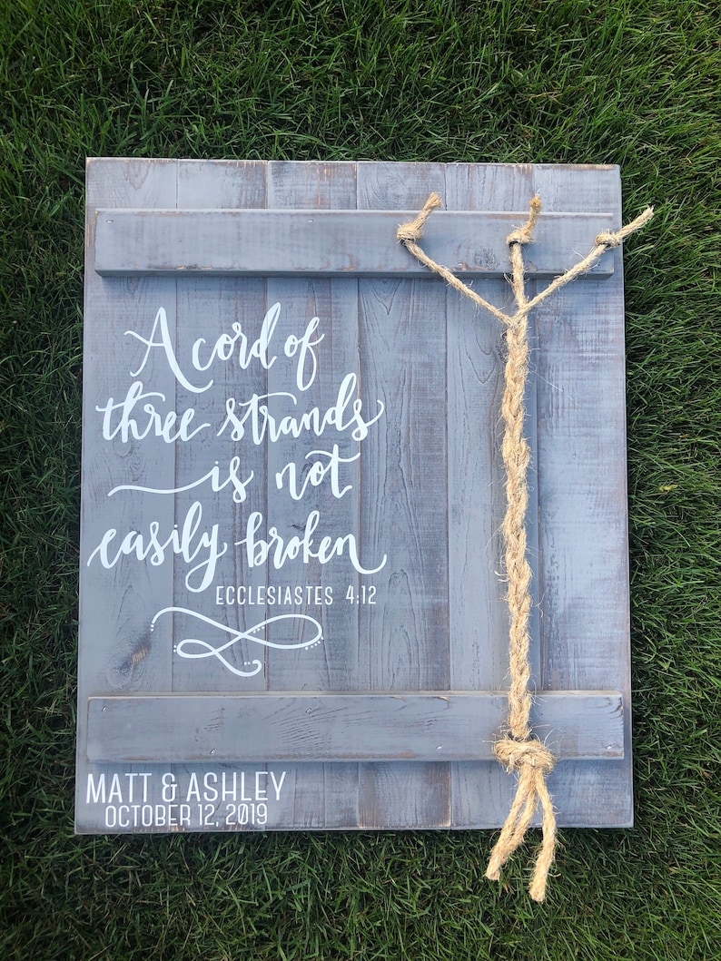 A Cord of Three Strands Sign A Cord of 3 Strands - Etsy