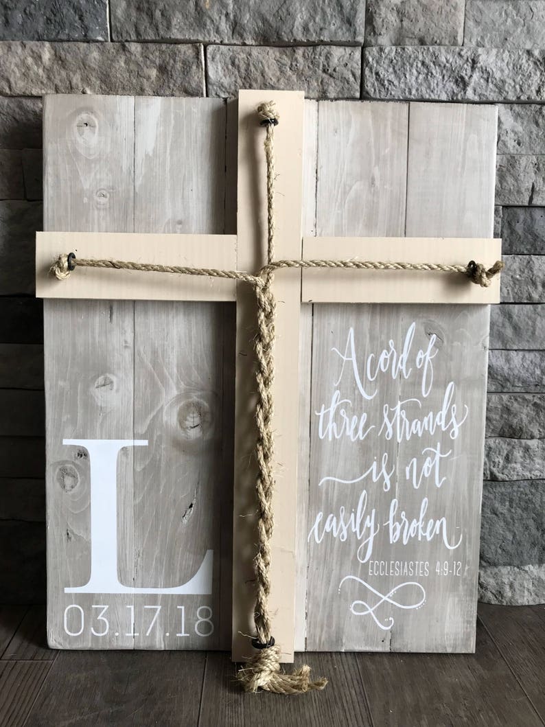 A Cord of Three Strands Sign, A Cord of 3 Strands, Ecclesiastes 4:9-12 ...