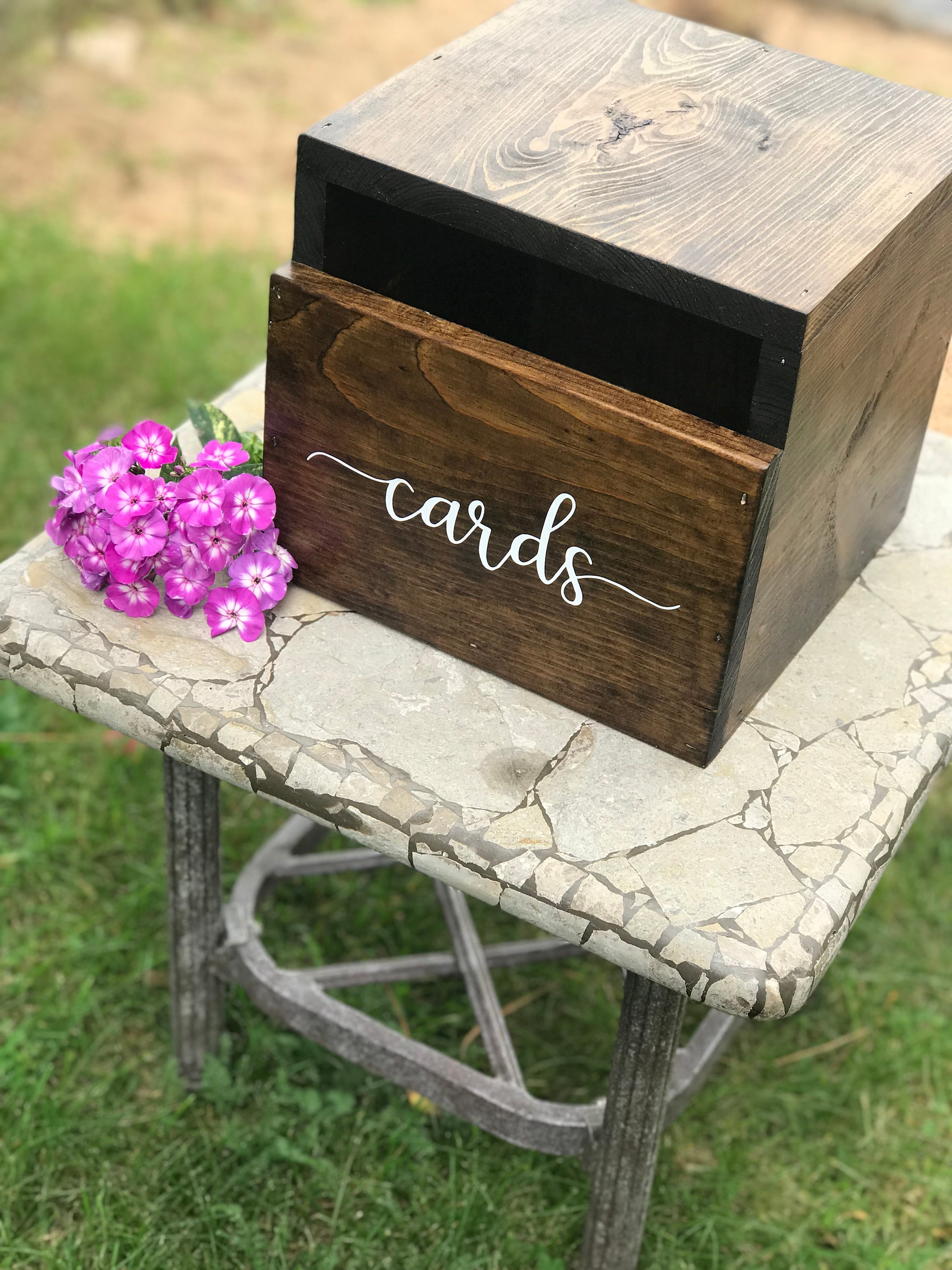 Wooden Card Box Custom Rustic Wedding Box Wooden Card Box | Etsy