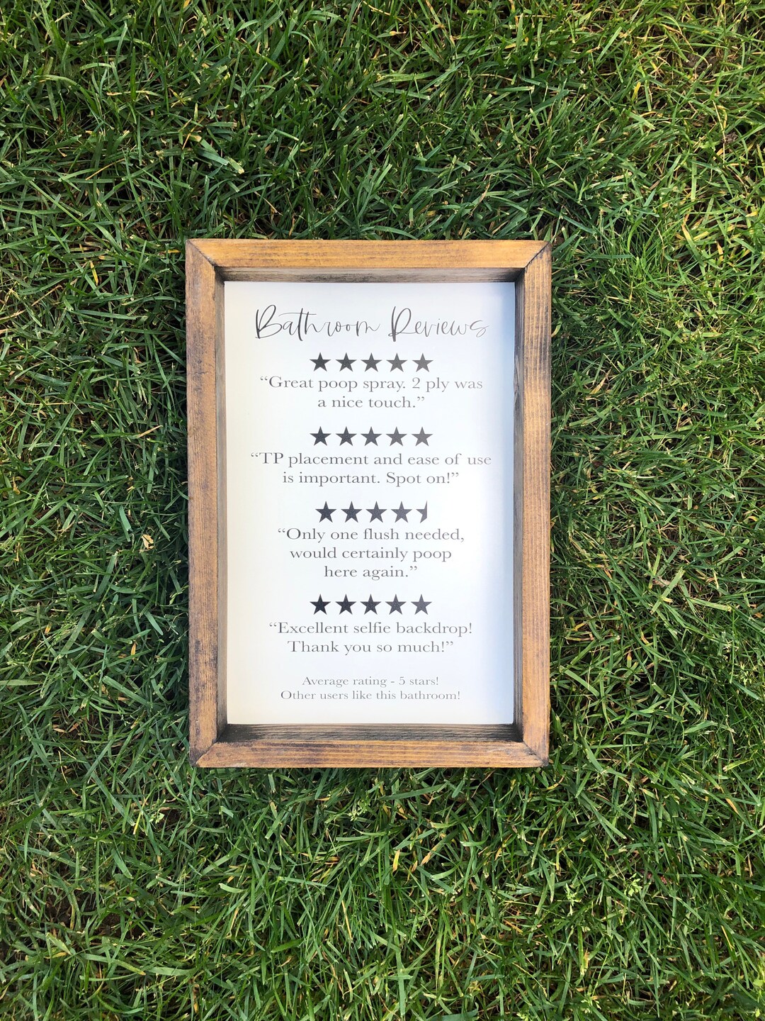 Bathroom Reviews Wooden Sign, Bathroom Decor, Rustic Farmhouse Wooden ...
