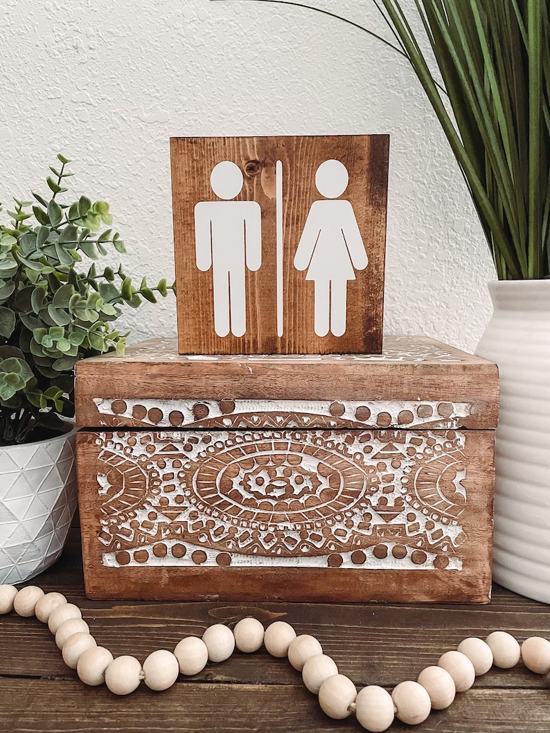 Mini Bathroom Sign Small Bathroom Sign Funny Bathroom Sign - Etsy