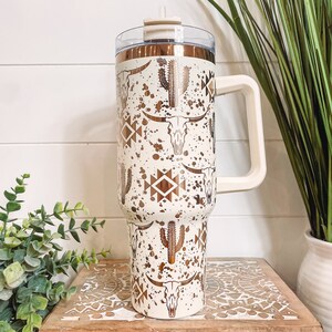 Paint Splatter Western 40oz Tumbler, Travel Mug, Engraved Tumbler ...