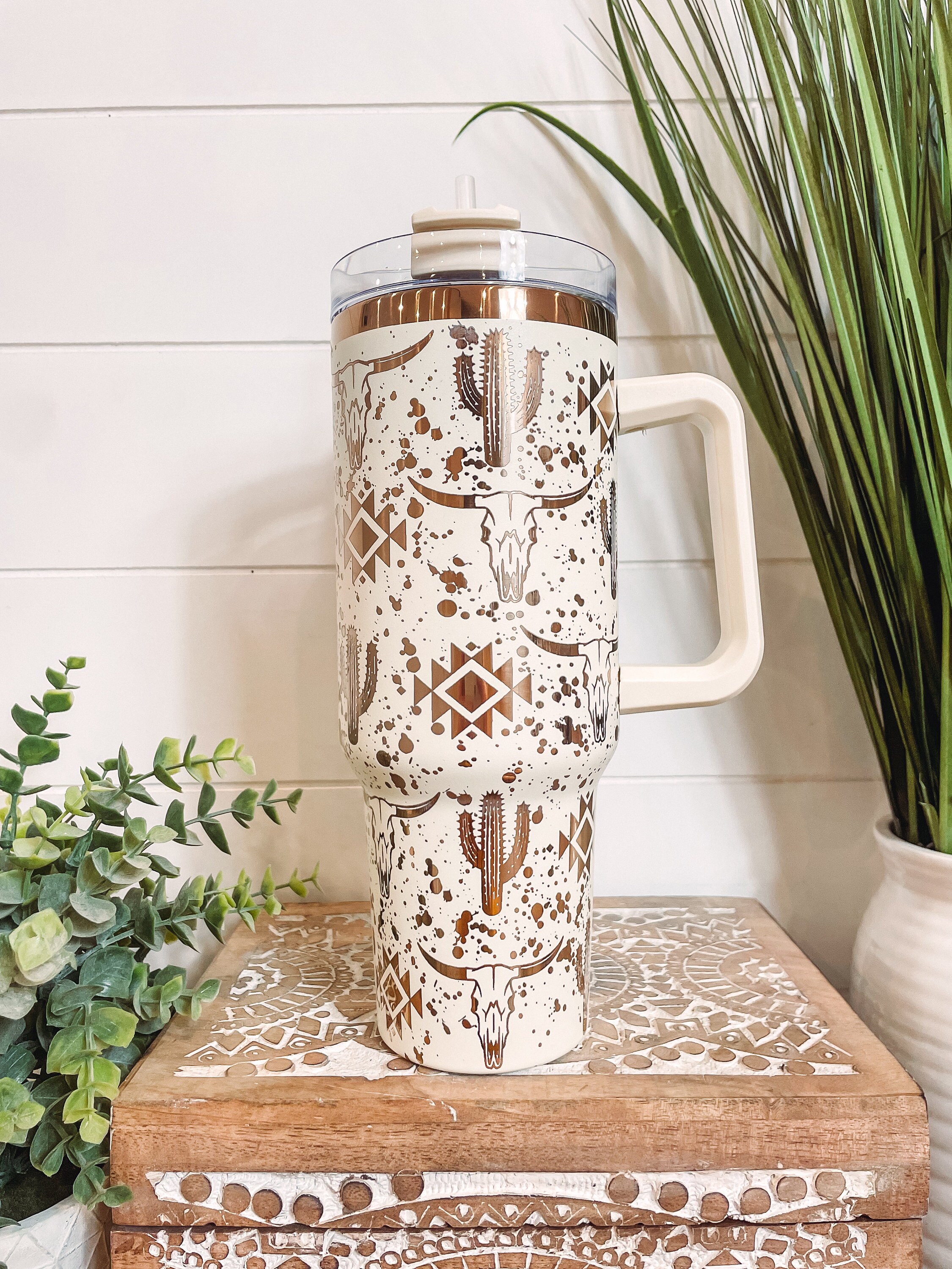 Paint Splatter Western 40oz Tumbler, Travel Mug, Engraved Tumbler ...