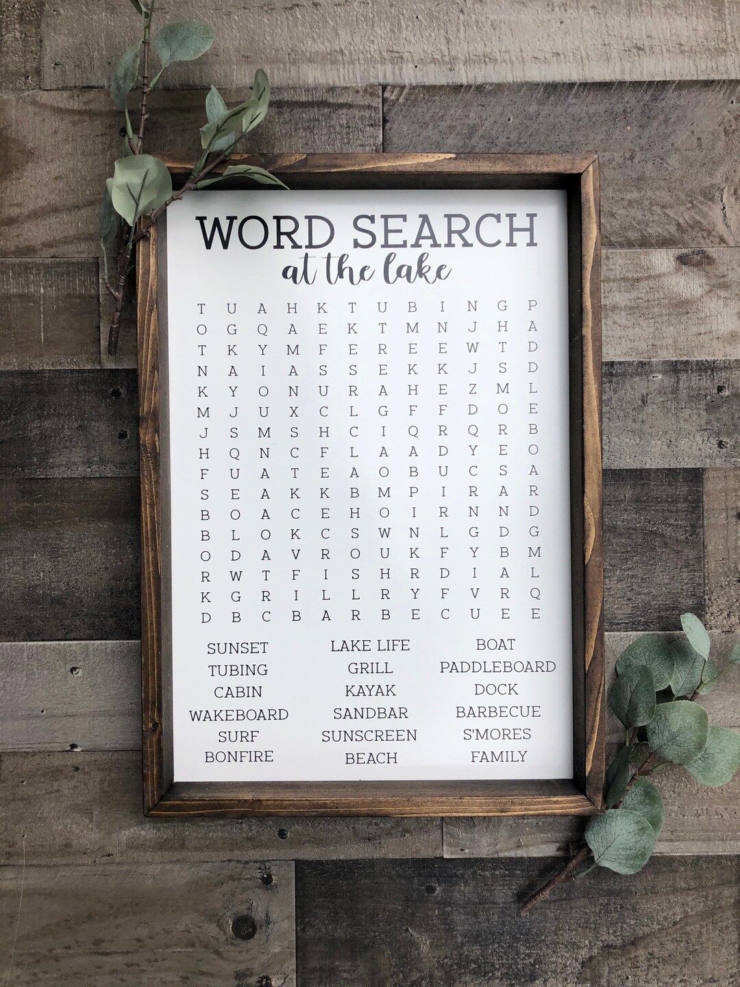 Lake Word Search Wooden Sign, Bathroom Decor, Lake Wooden Sign, Funny ...