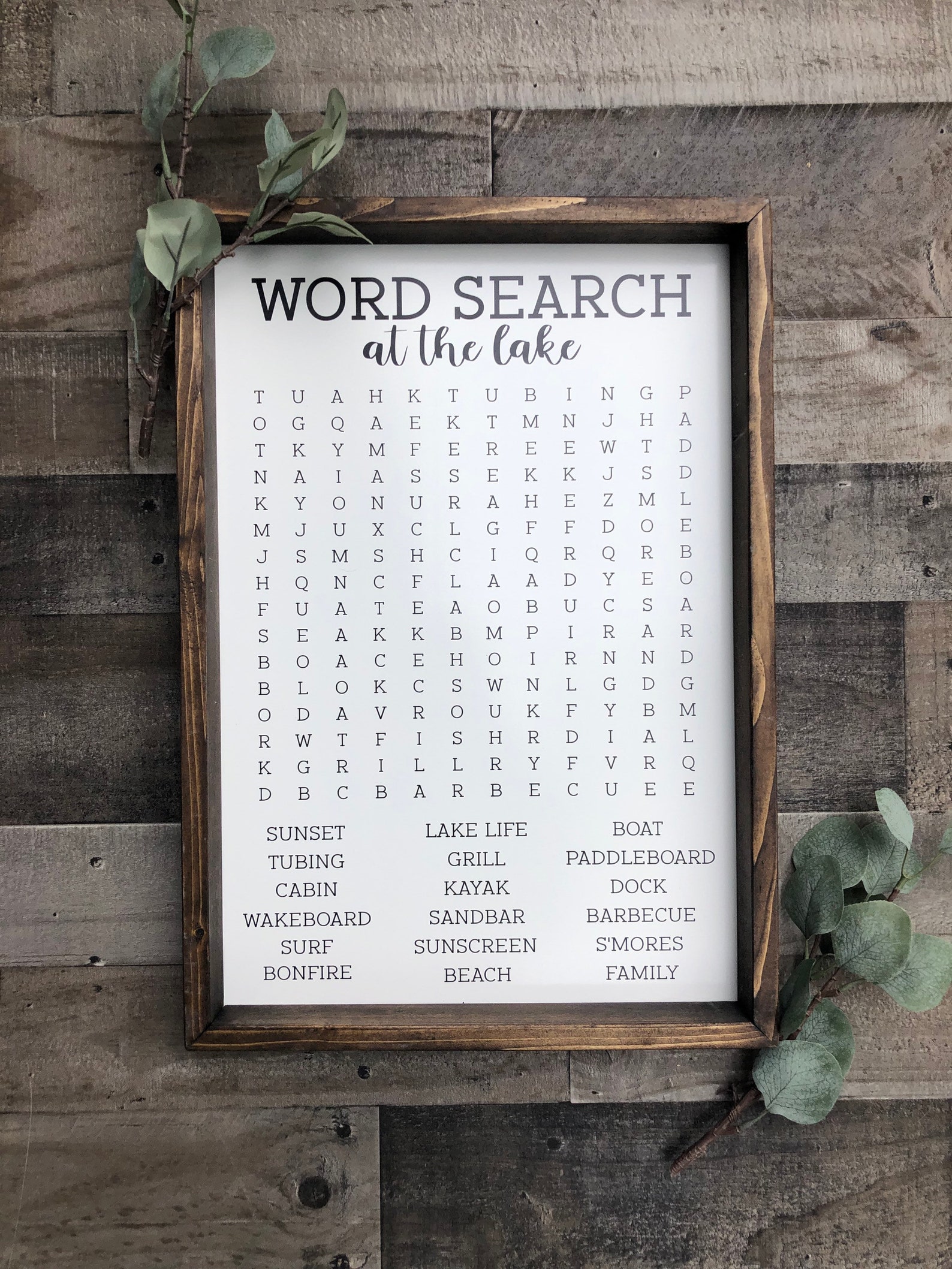 Lake Word Search Wooden Sign Bathroom Decor Lake Wooden - Etsy