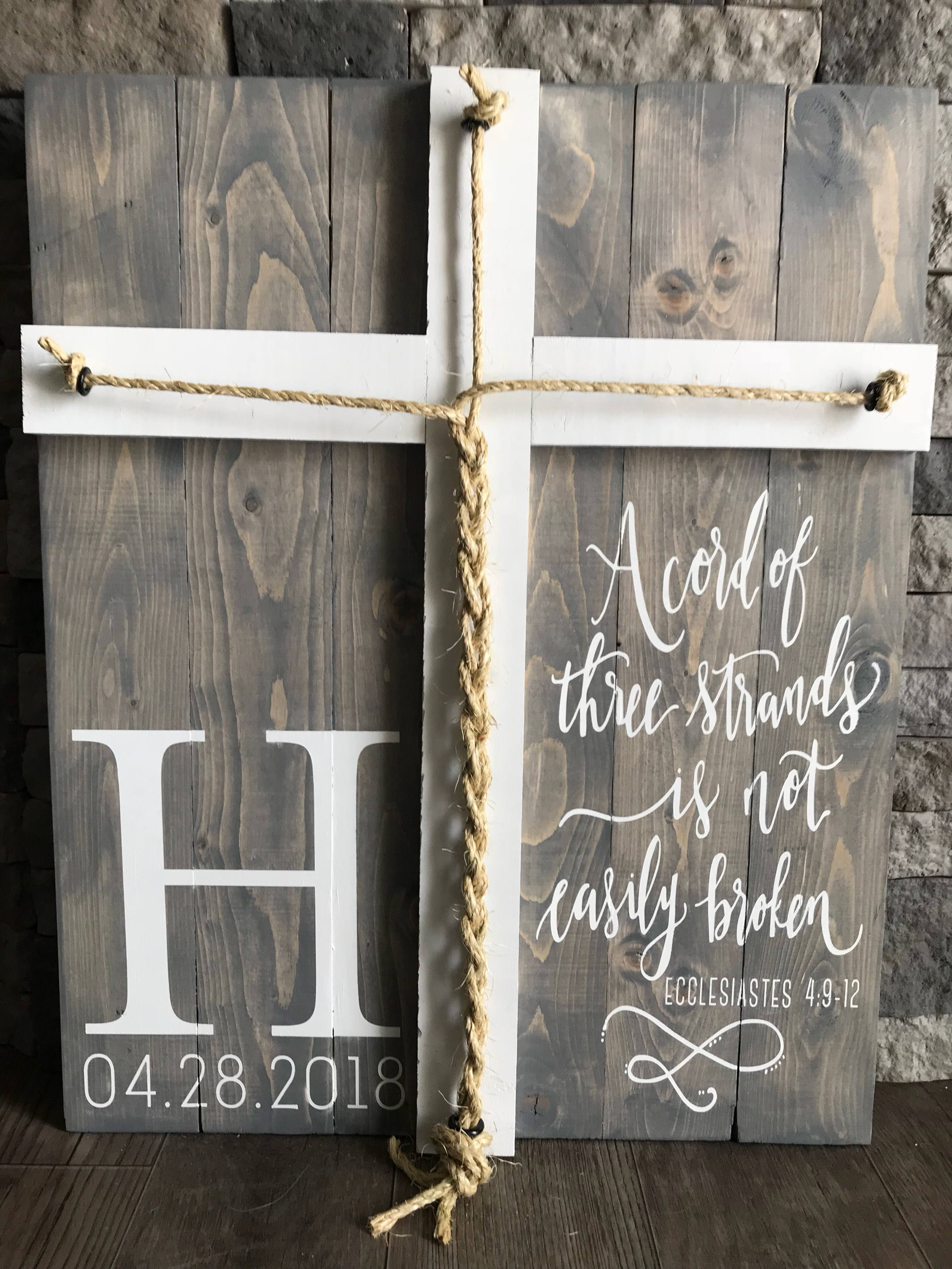 A Cord Of Three Strands Sign A Cord of 3 Strands | Etsy