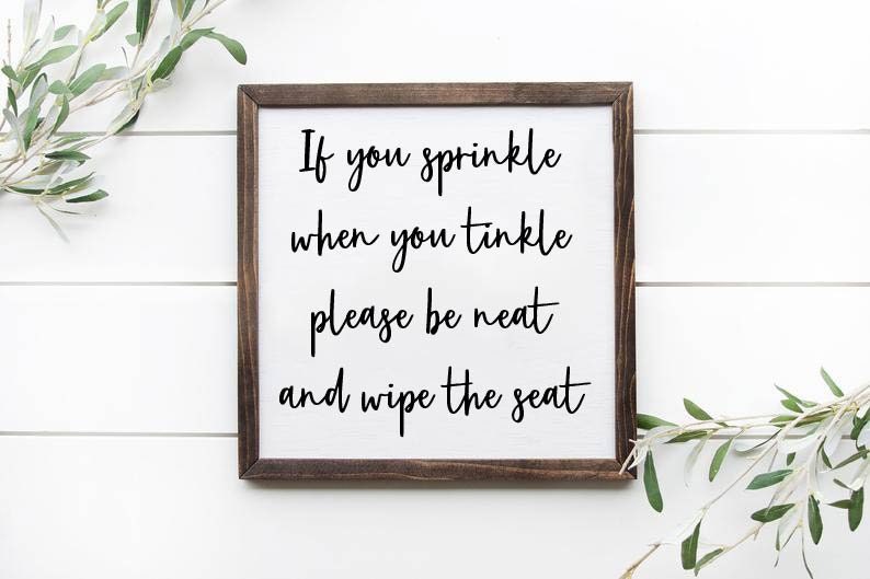 If You Sprinkle When You Tinkle Wooden Framed Sign Bathroom - Etsy