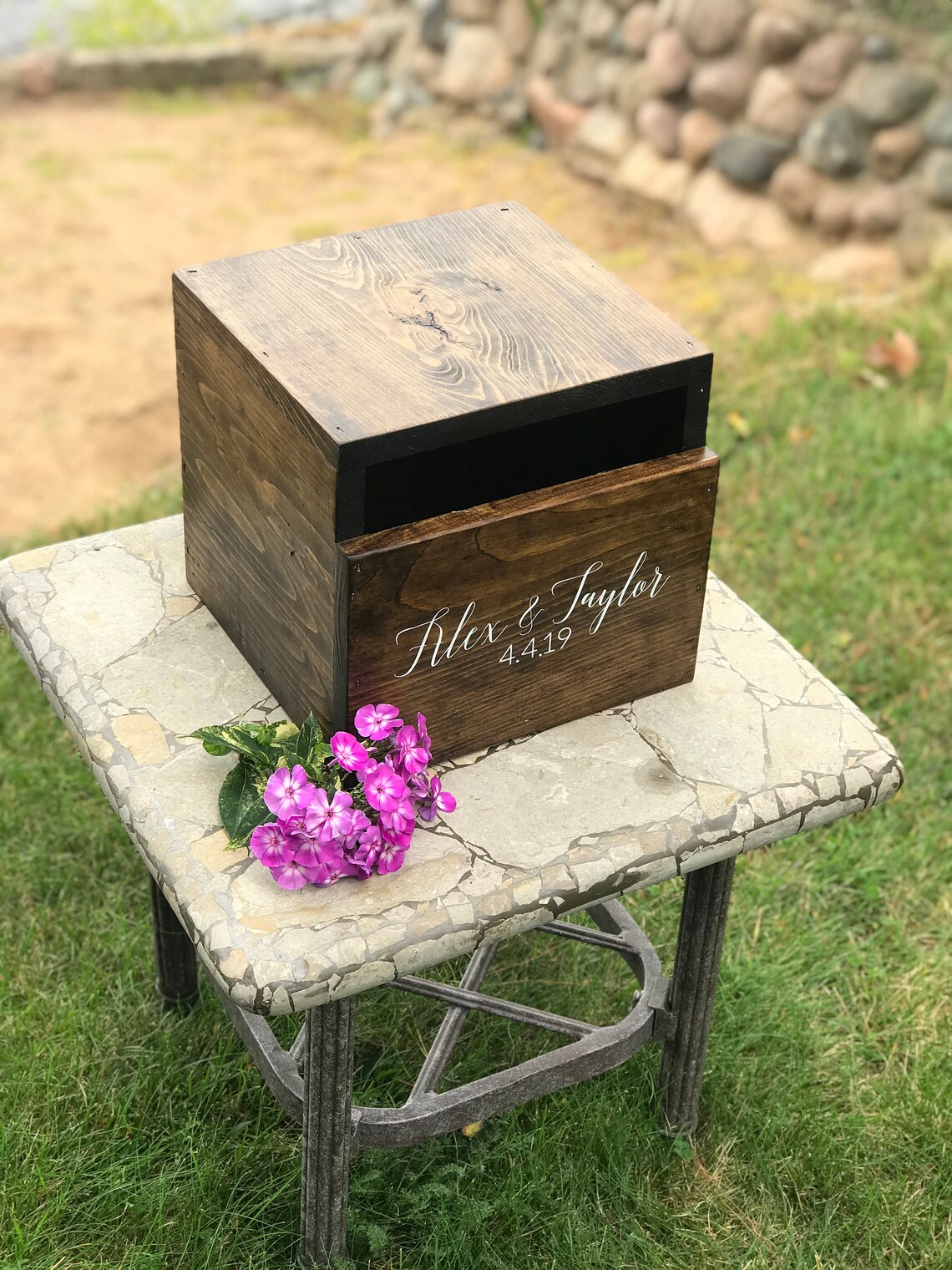Wooden Card Box Custom Rustic Wedding Box Wooden Card Box - Etsy