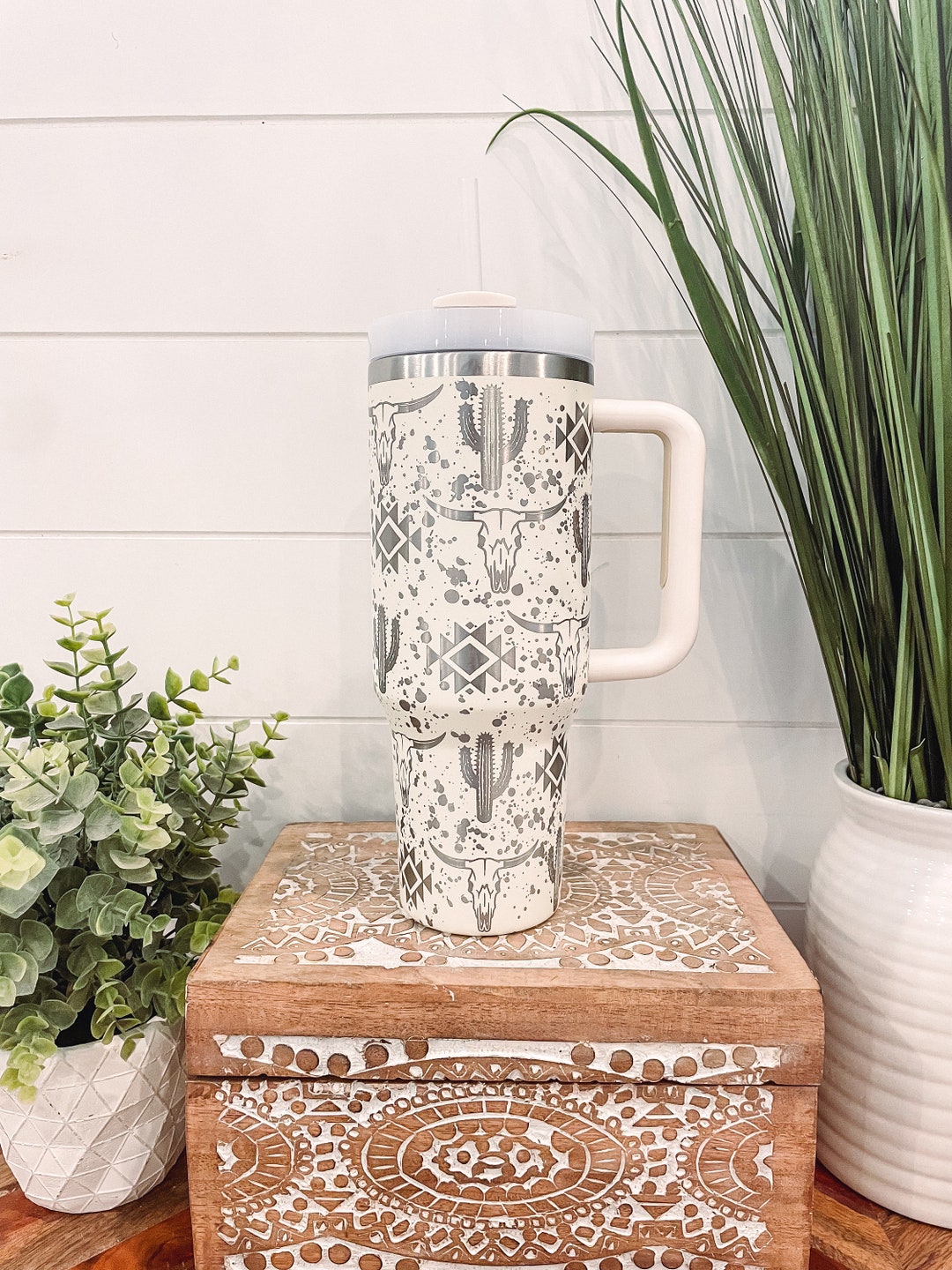 Paint Splatter Western 40oz Tumbler, Travel Mug, Engraved Tumbler ...