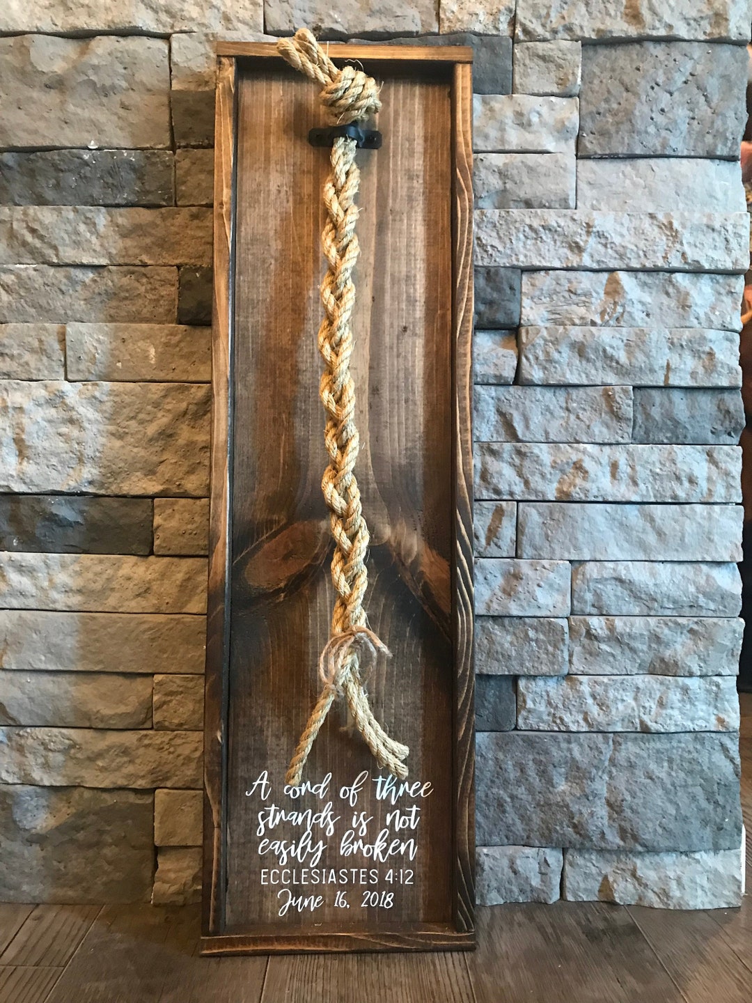 A Cord of Three Strands Sign, A Cord of 3 Strands, Ecclesiastes 4:9-12 ...