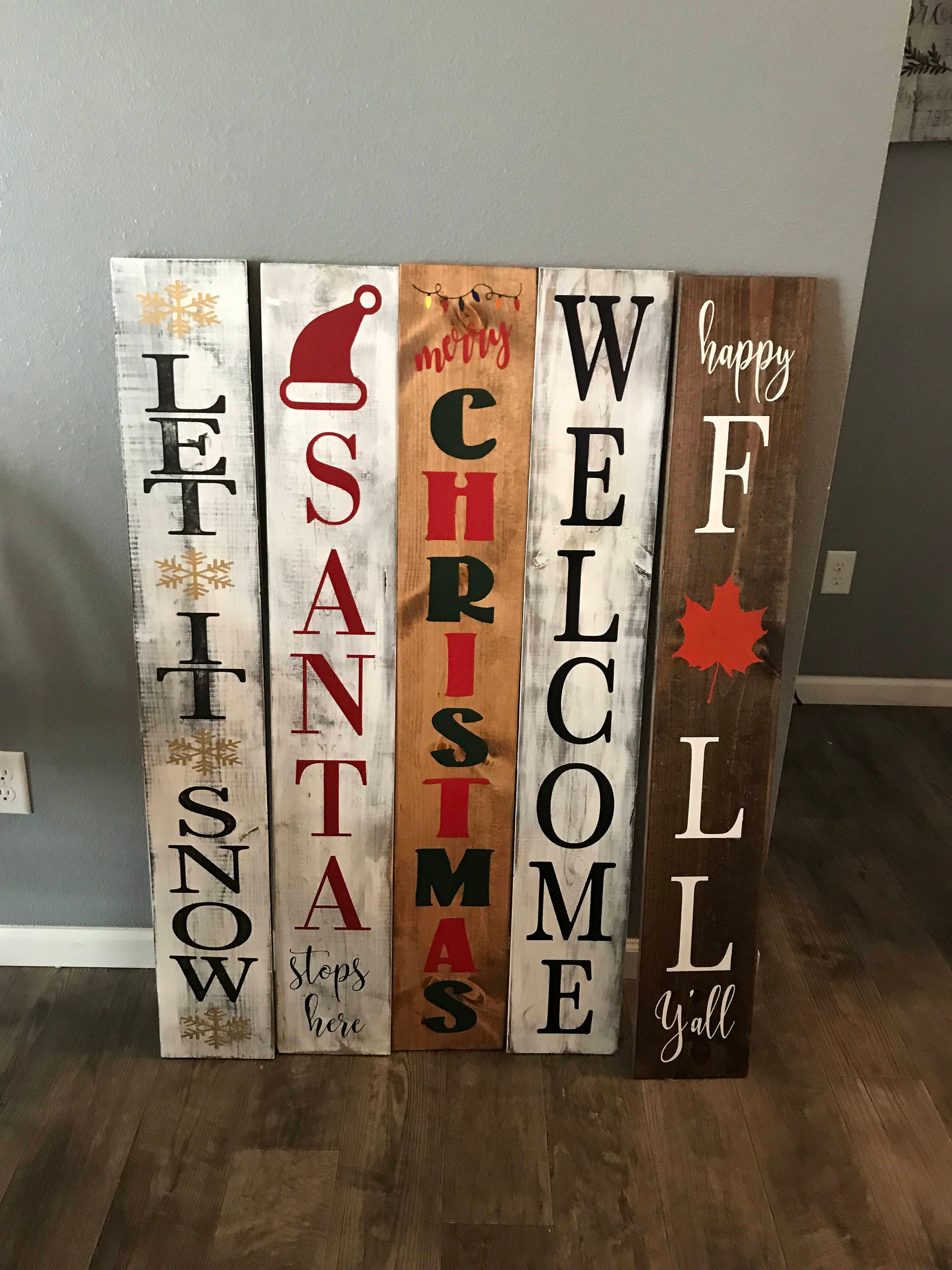 Reversible Winter Sign, Welcome Sign, Reversible Holiday Sign ...