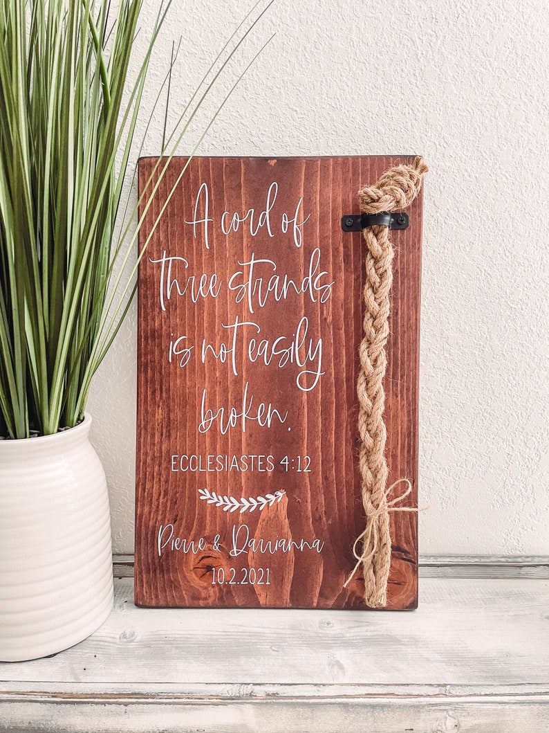 A Cord of Three Strands Sign A Cord of 3 Strands | Etsy