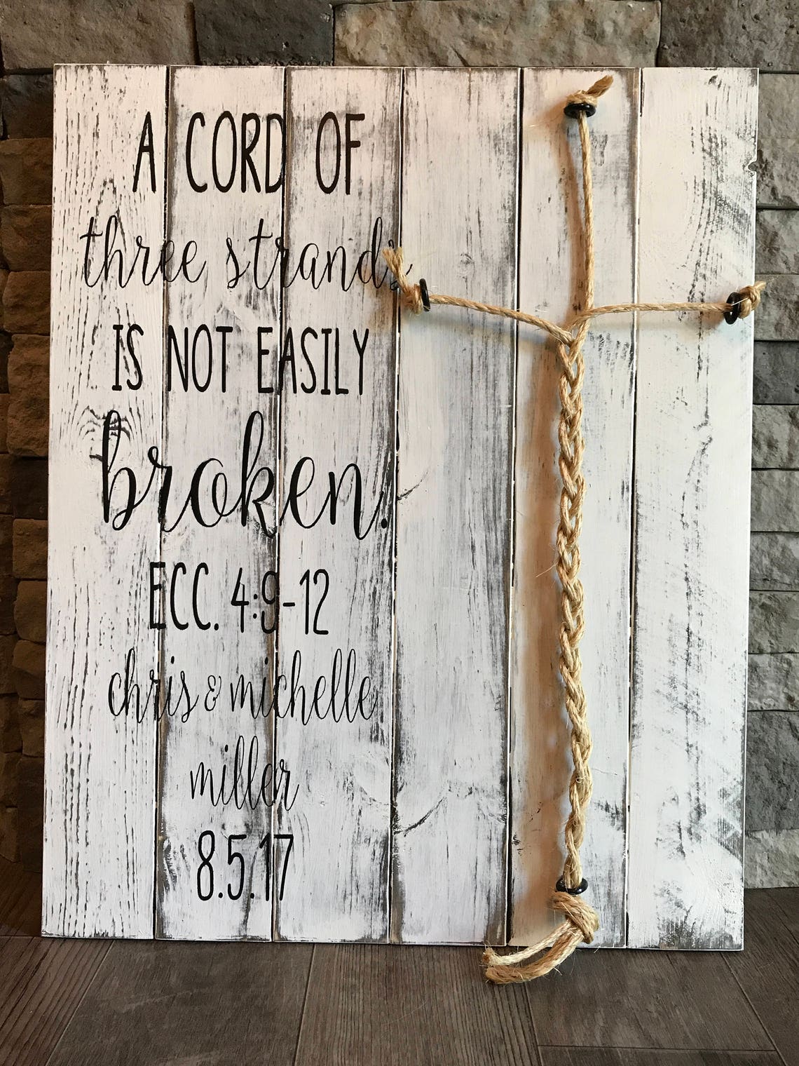 A Cord of Three Strands Sign, A Cord of 3 Strands, Ecclesiastes 4:9-12 ...