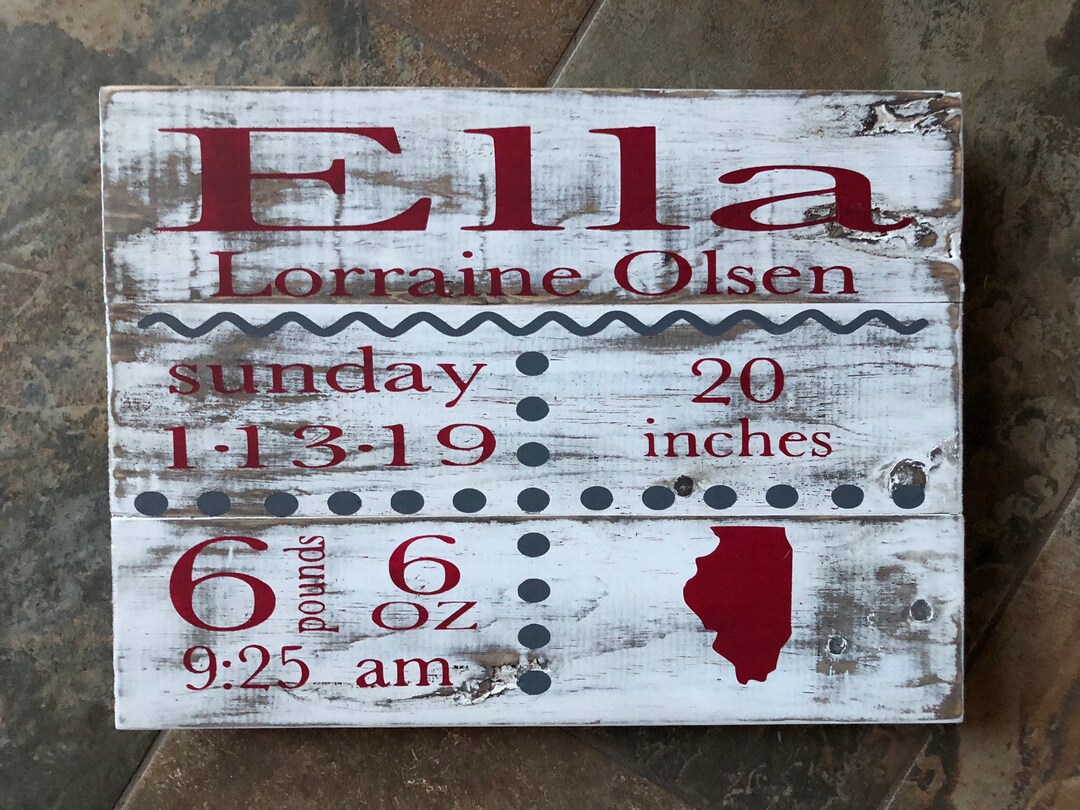 Birth Stats Wood Sign, Birth Announcement Sign, Baby Wooden Sign, Birth ...
