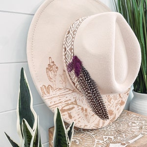Desert Engraved Hat, Cactus Burned Hat, Desert Engraved Cowboy Hat ...