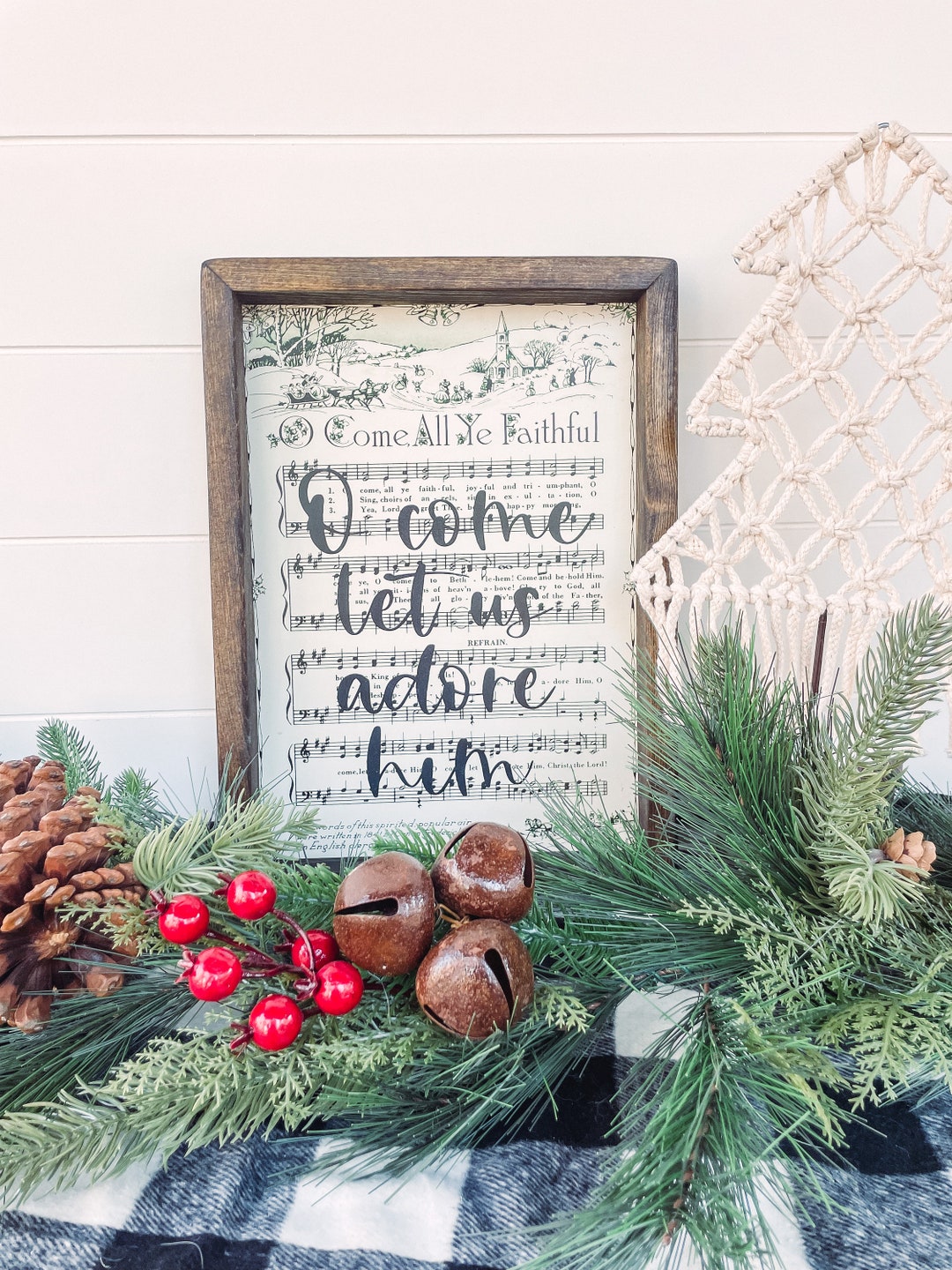 Various Christmas Songs Framed Sign, Christmas Hymn Sign, Vintage ...