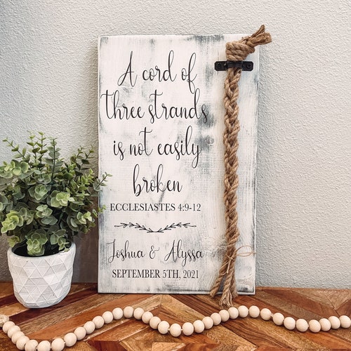 A Cord of Three Strands Sign A Cord of 3 Strands - Etsy