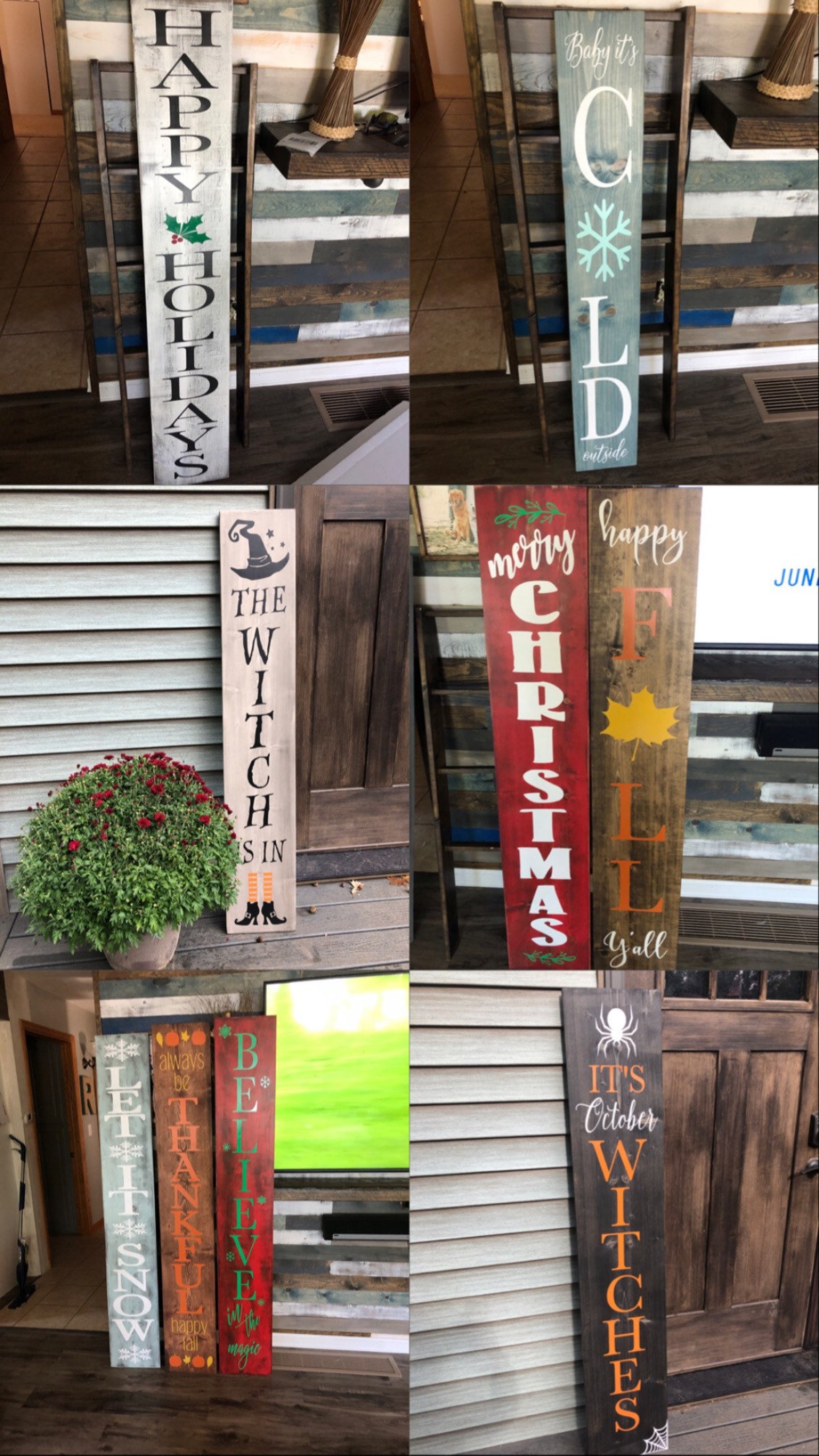 Reversible Winter Sign Welcome Sign Reversible Holiday Sign - Etsy