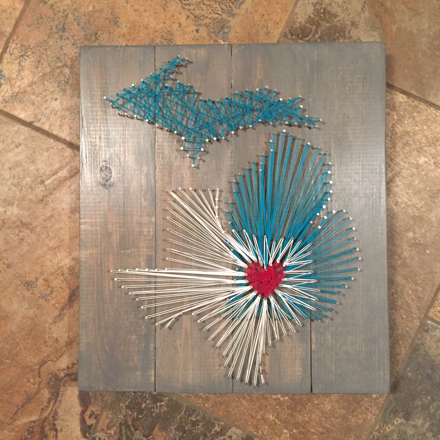 String Art Two State Wooden Sign String Art Sign Christmas - Etsy