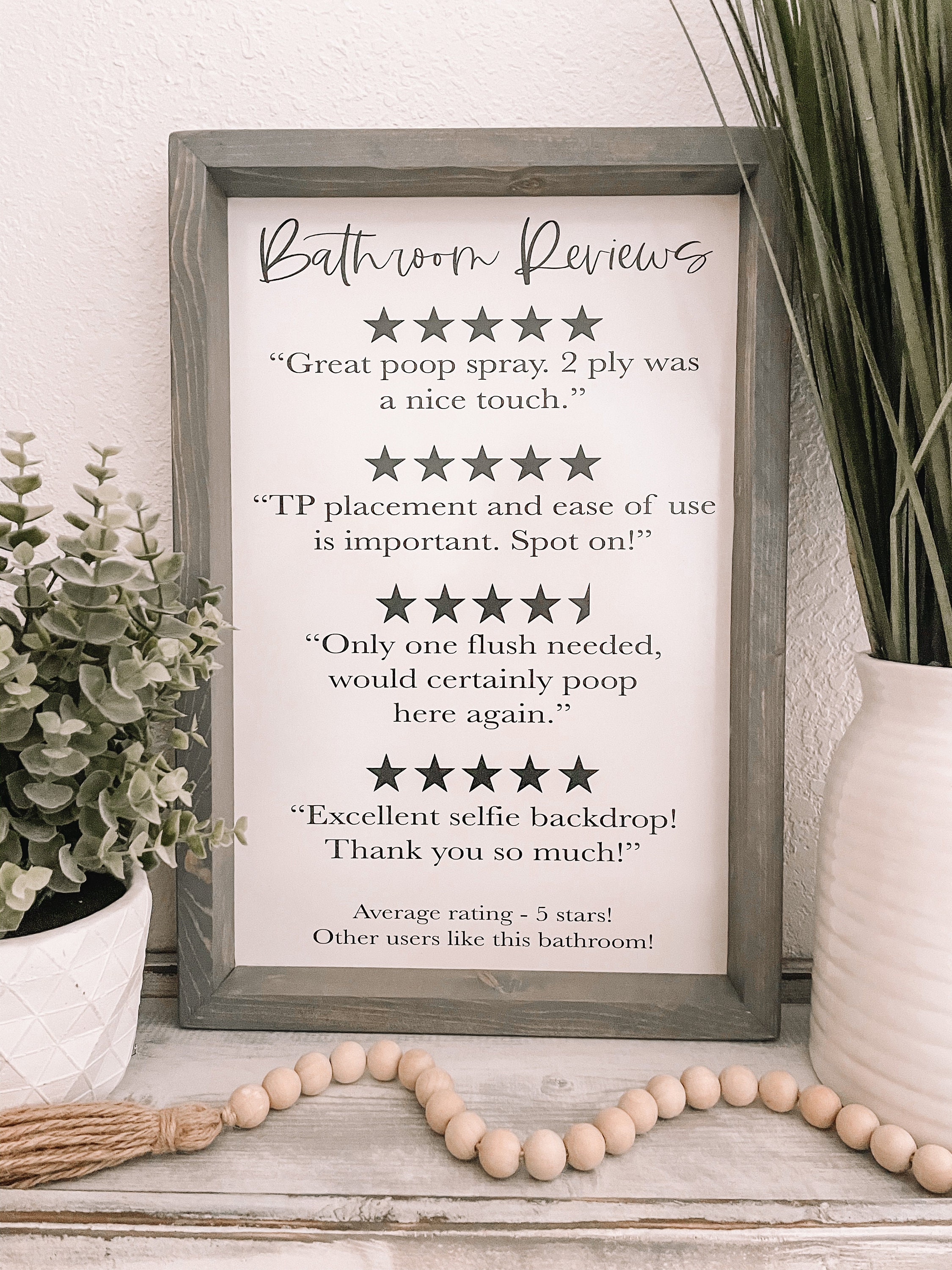 Bathroom Reviews Wooden Sign Bathroom Decor Rustic Farmhouse | Etsy