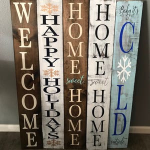 Reversible Winter Sign, Welcome Sign, Reversible Holiday Sign ...