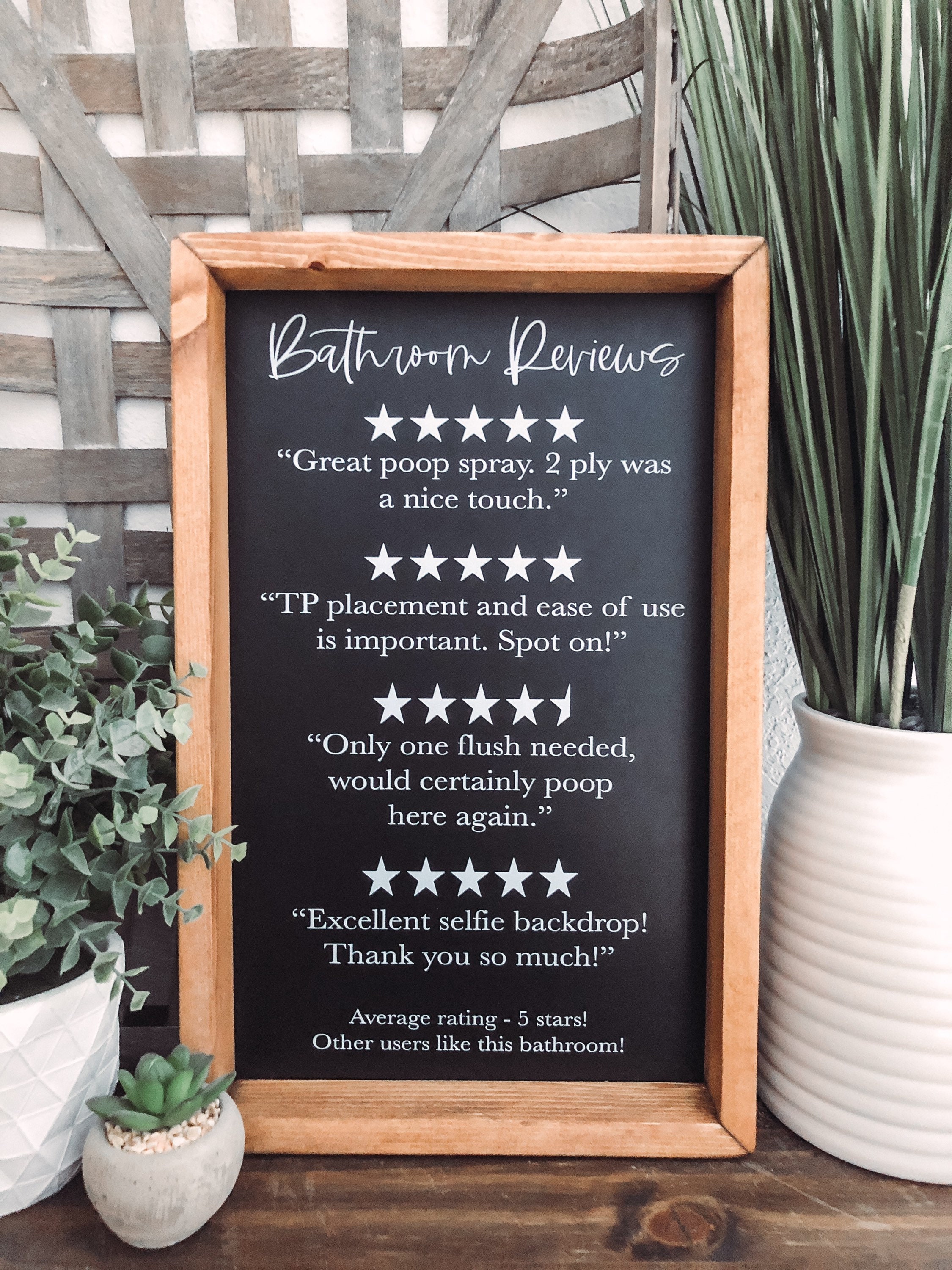 Bathroom Reviews Wooden Sign Bathroom Decor Rustic Farmhouse | Etsy