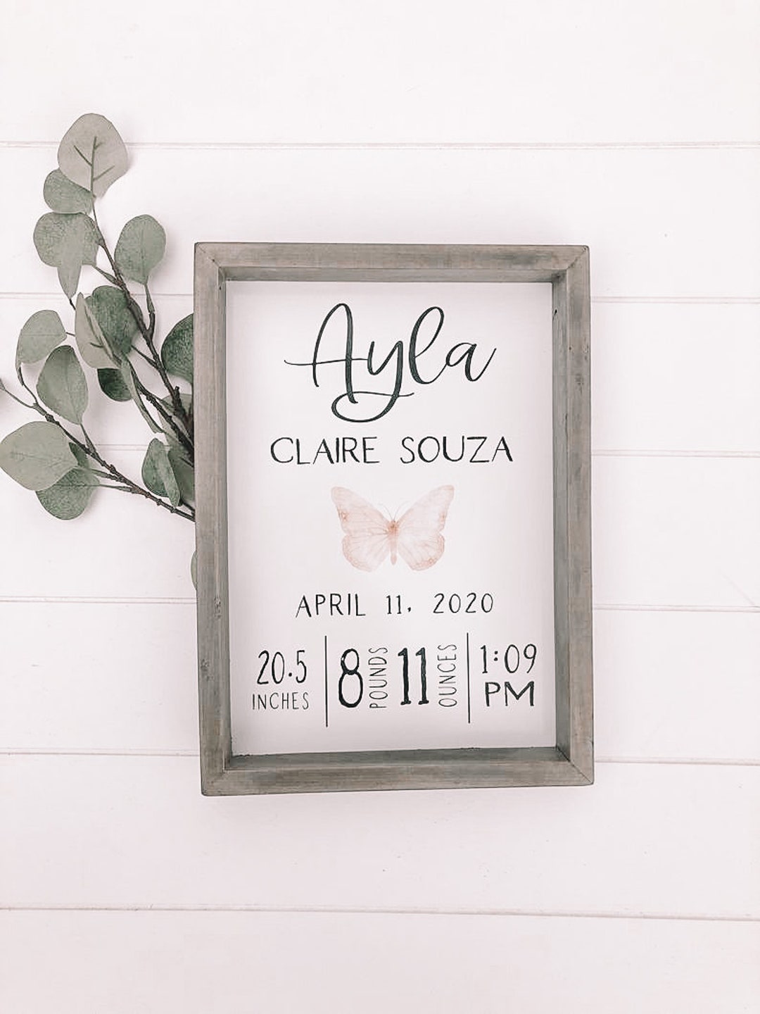 Birth Stats Wood Sign, Birth Announcement Sign, Baby Wooden Sign, Birth ...