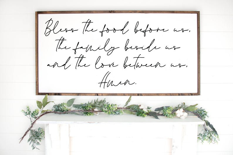 Bless the Food Before Us Sign Christian Meal Prayer Wooden - Etsy