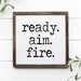 Ready Aim Fire Wooden Framed Sign, Bathroom Wooden Sign, Bathroom Decor ...