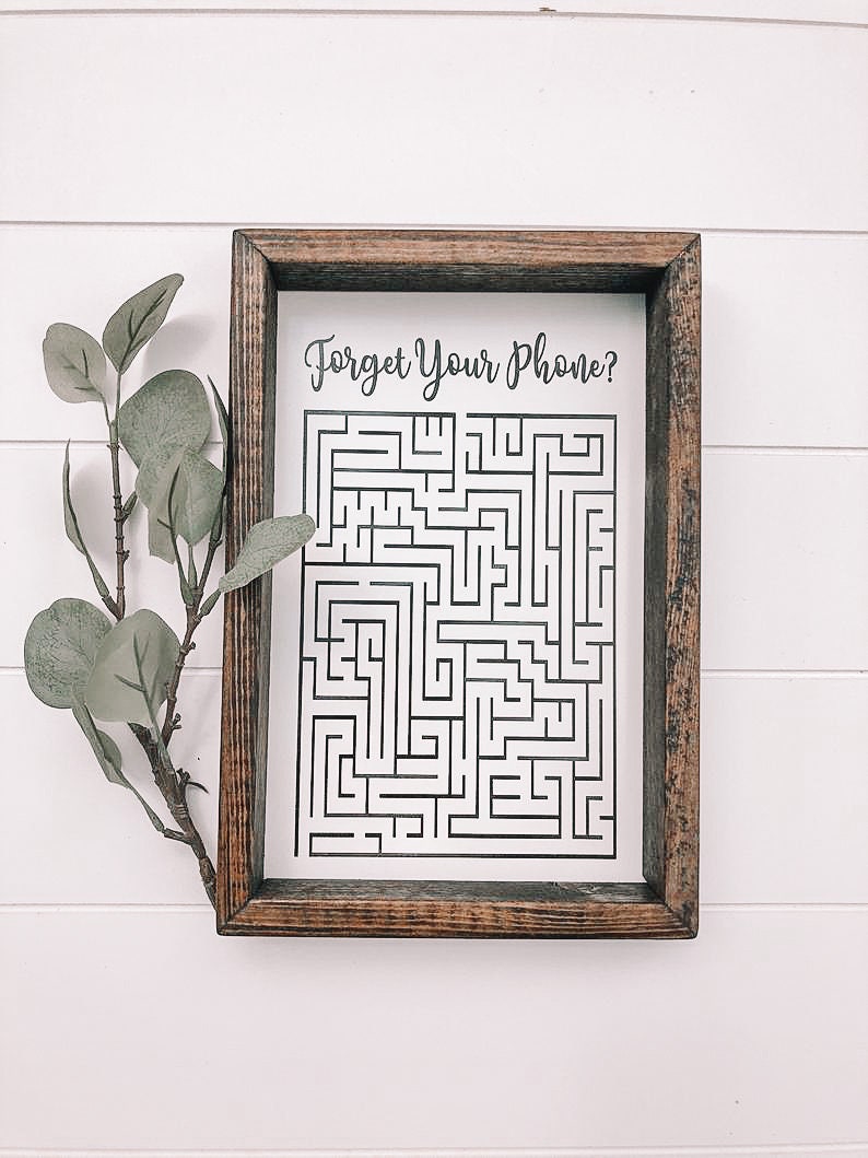 Bathroom Maze Wooden Sign Bathroom Games Powder room decor | Etsy