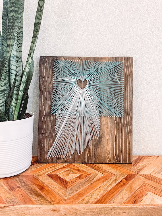 String Art Two State Wooden Sign String Art Sign Christmas - Etsy