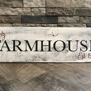 Farmhouse Wooden Sign, Family Name Farmhouse Sign, Rustic Wooden ...