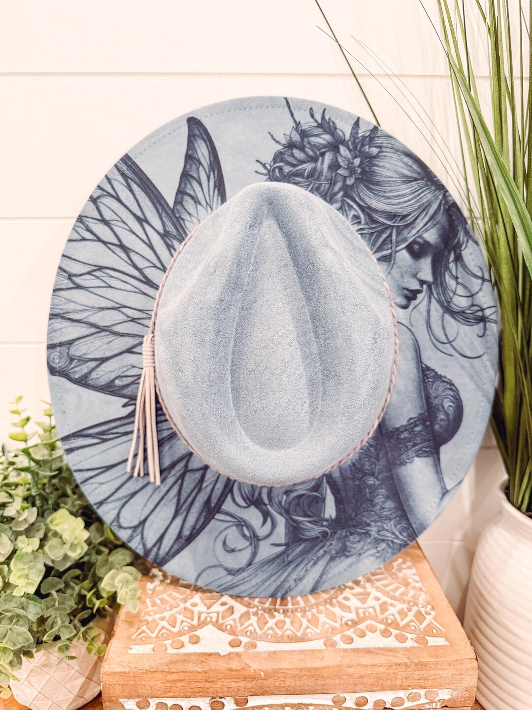 Angel Burned Hat, Fairy Engraved Hat, Fairy Hat, Angel Hat, Engraved ...