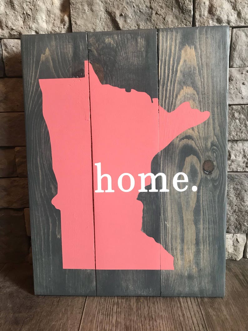 Rustic State Home Wooden Sign - Etsy