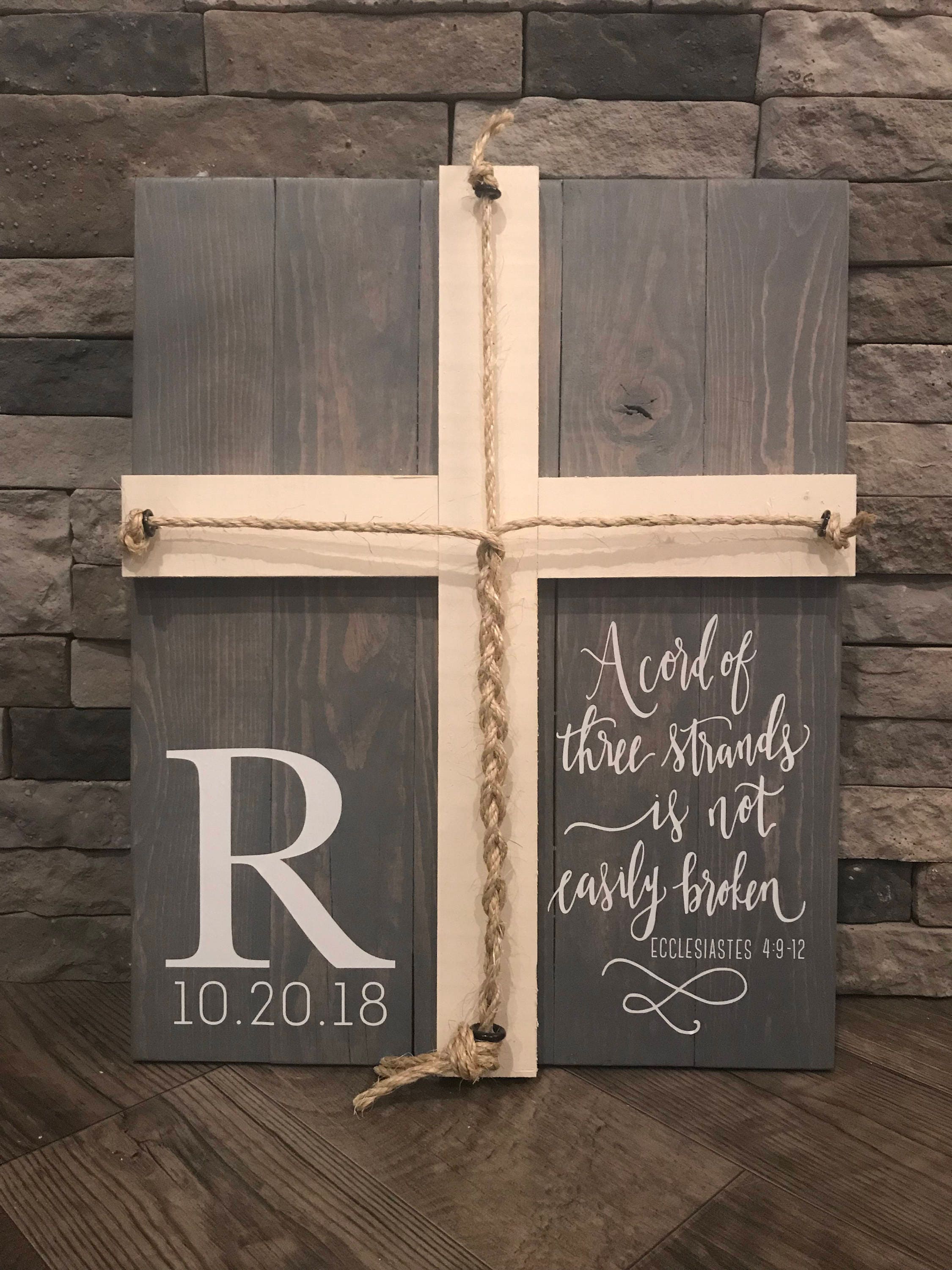 A Cord of Three Strands Sign A Cord of 3 Strands | Etsy